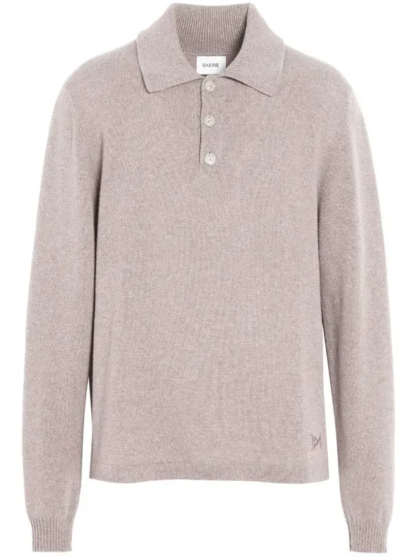 BARRIE B Label Cashmere Polo Shirt - Neutrals