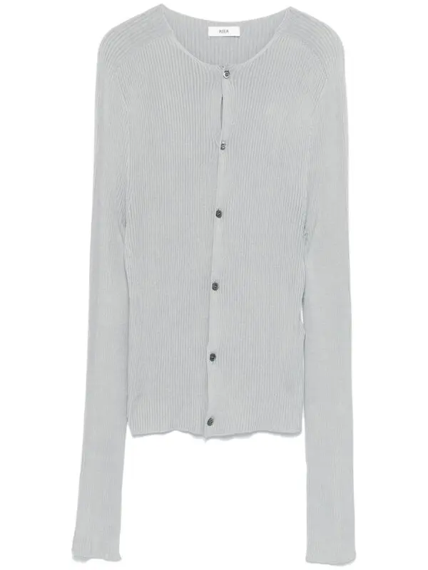 Rier Ribbed-Knit Cardigan In Blue 36% Off Editorialist