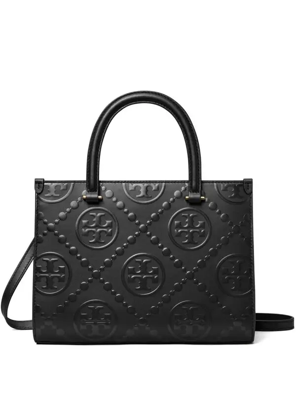 Tory Burch T Monogram Square Tote Bag - Black