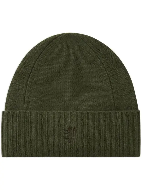 Pringle Of Scotland Ribbed Cashmere Beanie - Green
