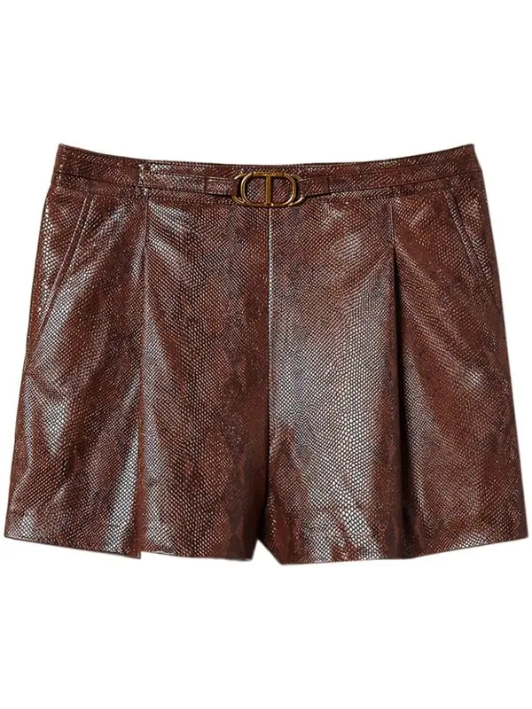 TWINSET Faux Leather Shorts