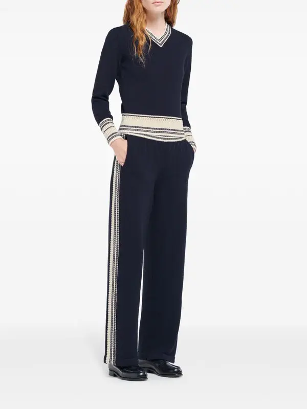 BARRIE V-neck Cashmere Sweater - Blue