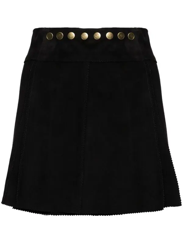 Cynthia Rowley Suede Wrap Mini Skirt - Black