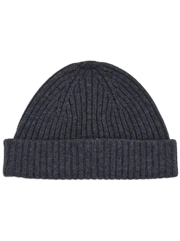 YVES SALOMON Ribbed-knit Beanie - Grey