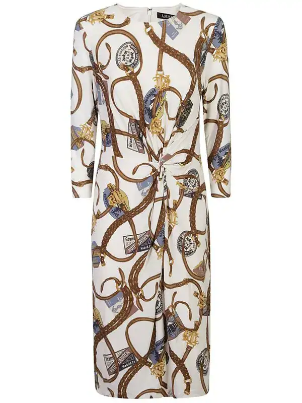 Ralph Lauren Belting-Print Jersey Dress In Neutrals - 38% Off | Editorialist