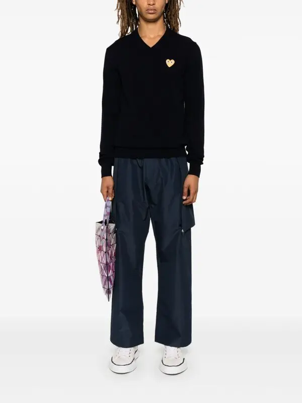 Play Comme Des Garcon Heart-patch Sweater