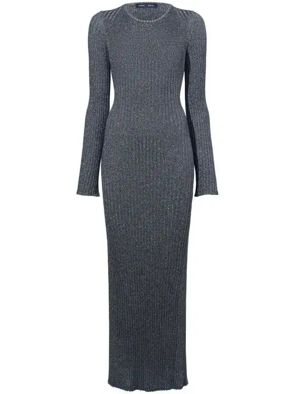 Proenza Schouler Joni Rib Knit Long Dress - Grey - 41% Off | Editorialist