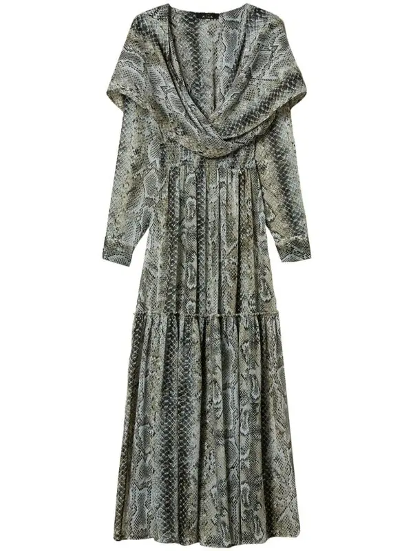 TWINSET Snake-print Creponne Maxi Dress