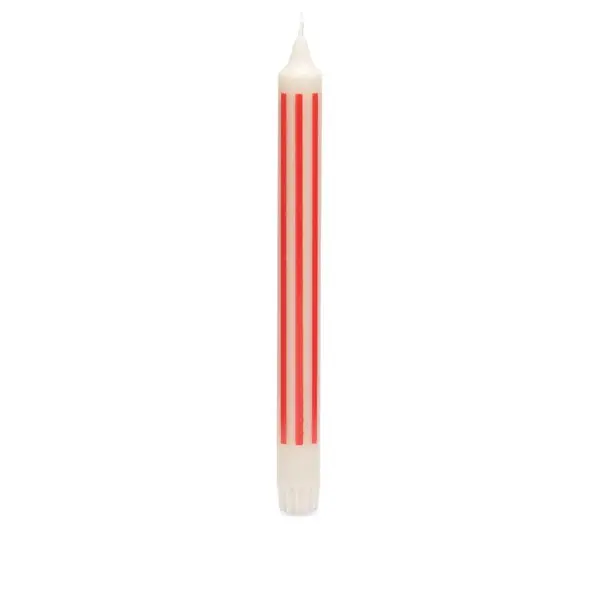 HAY Pattern Candle Stripe - White/red