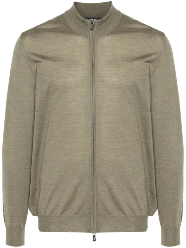 Fedeli Virgin Wool Cardigan - Green