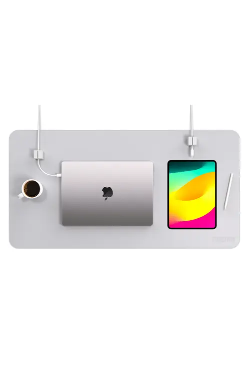 FUNCTION101 Desk Mat Pro + 2 Magnetic Cable Organizers - Gray