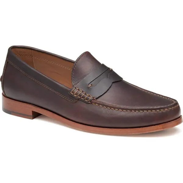 Johnston & Murphy Baldwin Penny Loafer - Dark Brown English Full Grain
