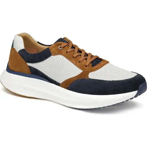 Johnston & Murphy Briley Perforated Sneaker - Navy Multi Suede/full Grain