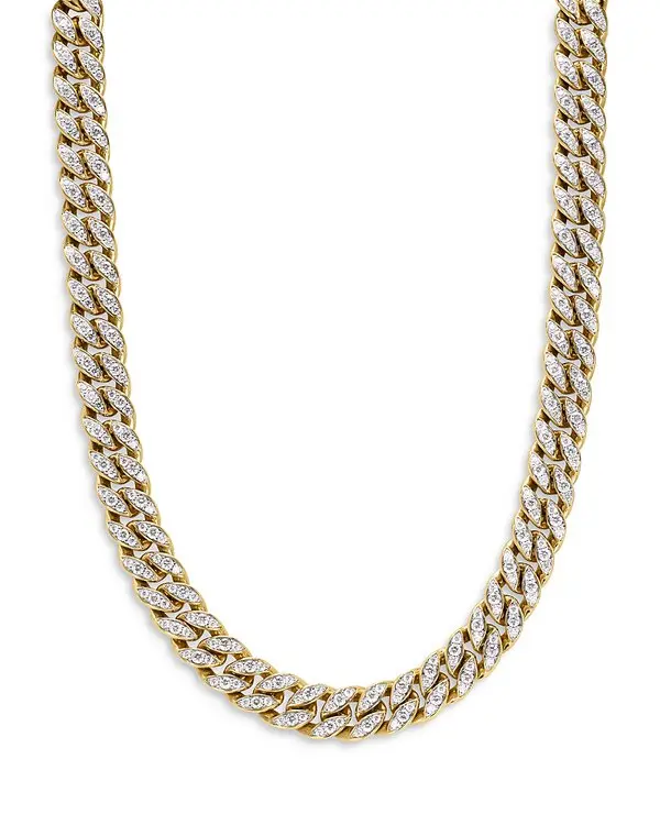 David Yurman 18k Yellow Curb Chain Necklace With Diamonds