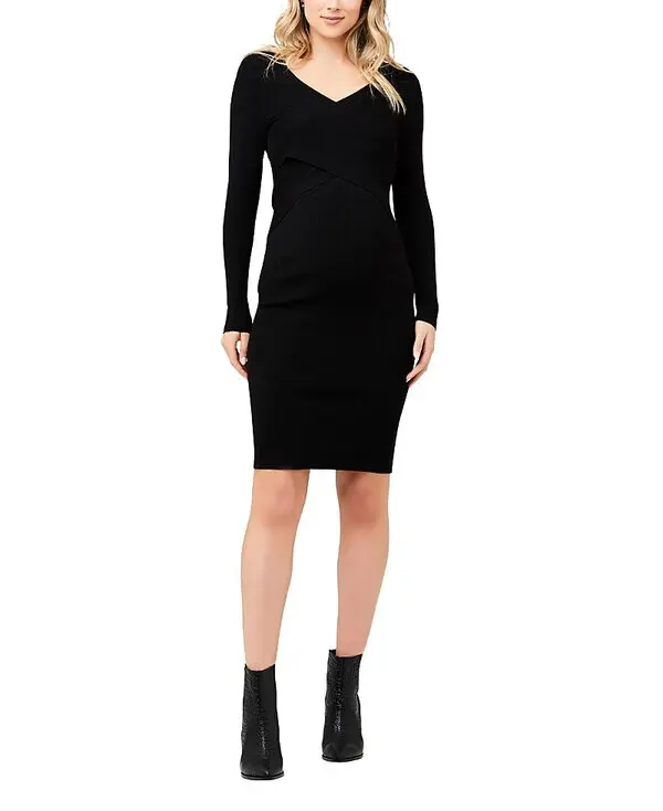 RIPE MATERNITY Sadie Rib Knit Nursing Dress - Black