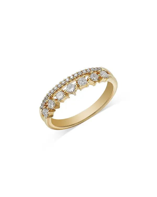 Bloomingdale'S Diamond Round & Princess Cut Double Row Band