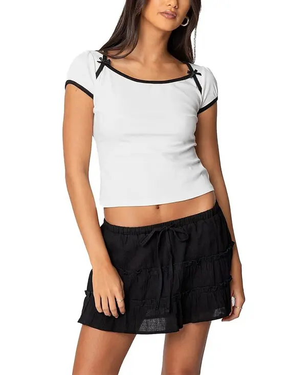 EDIKTED Rashelle Contrast Bow Top