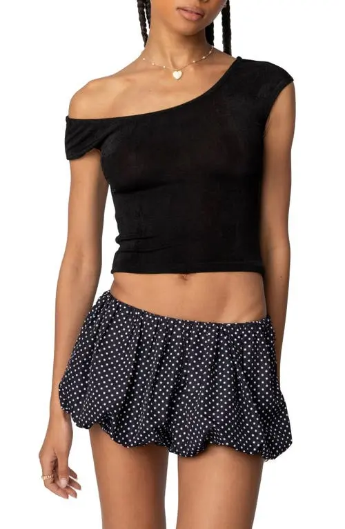 EDIKTED Jett One-shoulder Knit Top - Black