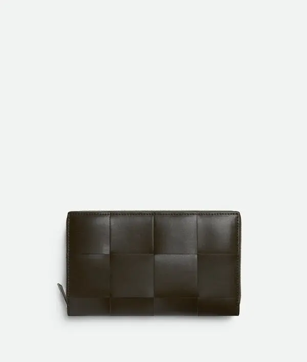Bottega Veneta Cassette Zip Around Wallet - Kaki/light Butterscotch