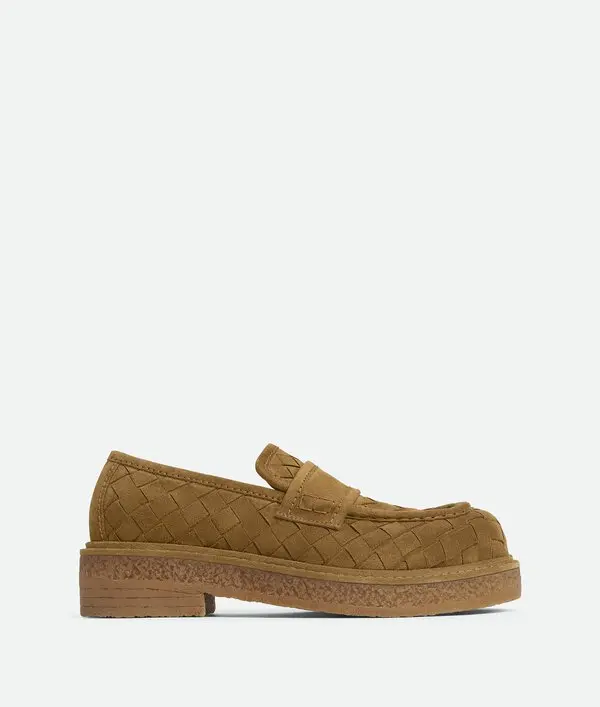 Bottega Veneta Intrecciato Suede Loafer