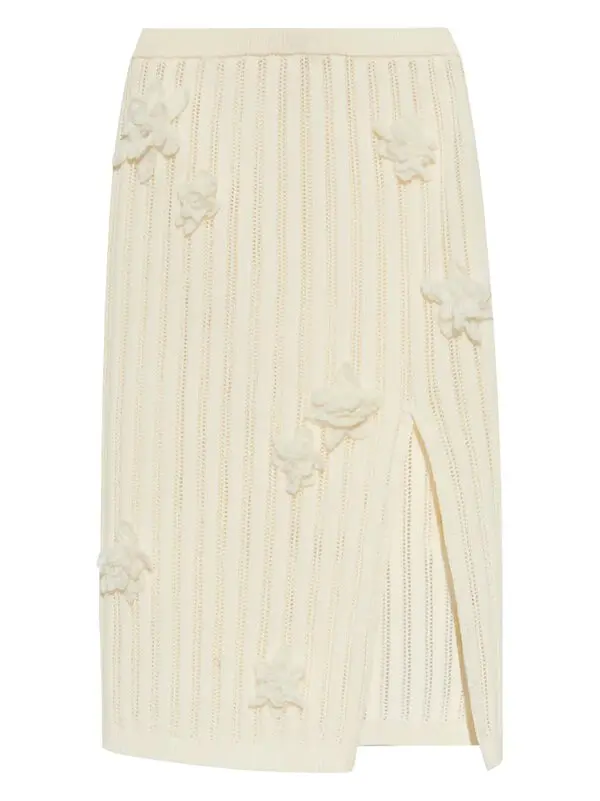 Casablanca Flower Lace Knit Skirt - Multicolor