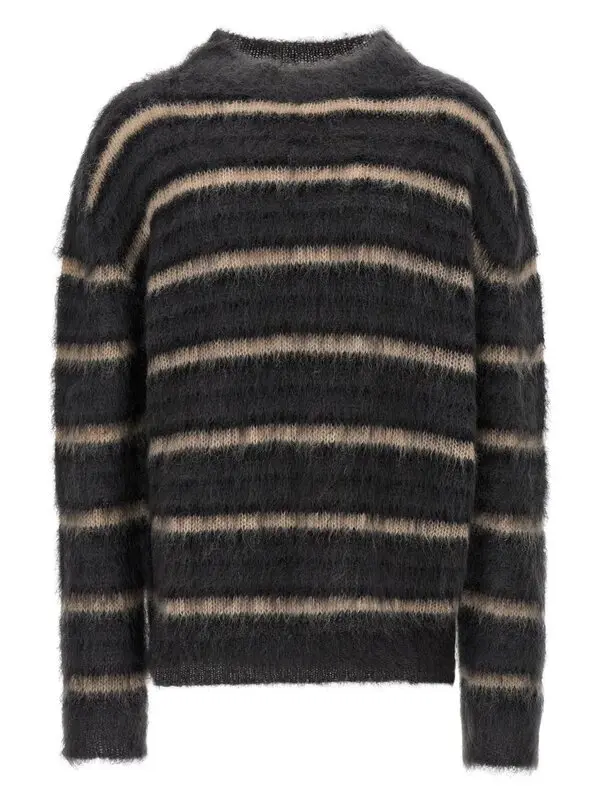 Marni Striped Mohair Sweater - Gray