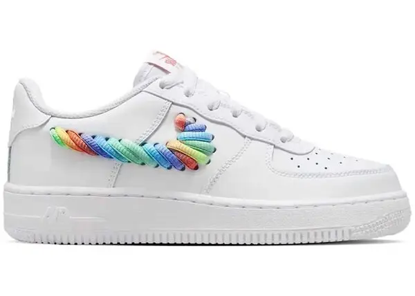 Nike Air Force 1 Low Rainbow Lace Swoosh - White