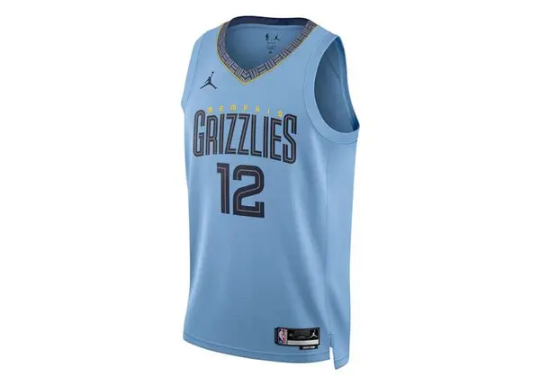 JORDAN Ja Morant Memphis Grizzlies Statement Edition Drifit Swingman Jersey - Light Blue/dark Blue