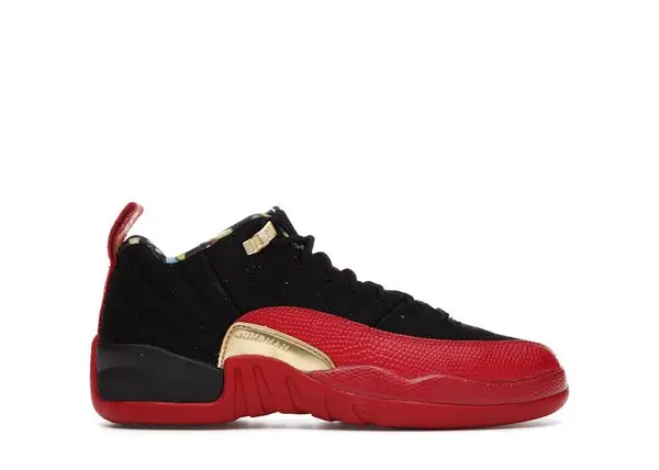 JORDAN 12 Retro Low Super Bowl Sneakers - Black/varsity Red/metallic Gold