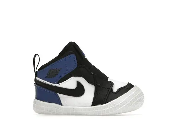 JORDAN 1 Crib Bootie Fragment - Black/white/varsity Royal
