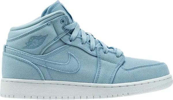 JORDAN 1 Mid Canvas Sneakers - Ice Blue/white