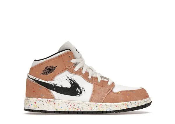 JORDAN 1 Mid Se Brushstroke Sneakers - Sail/black/cider
