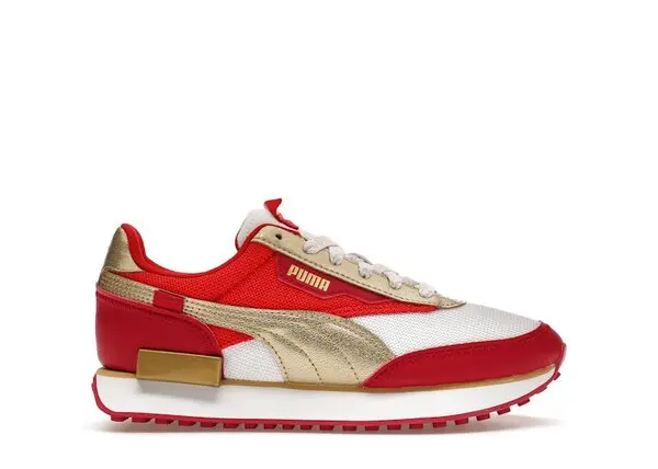 PUMA Future Rider Glitz Sneakers - White/persian Red/team Gold