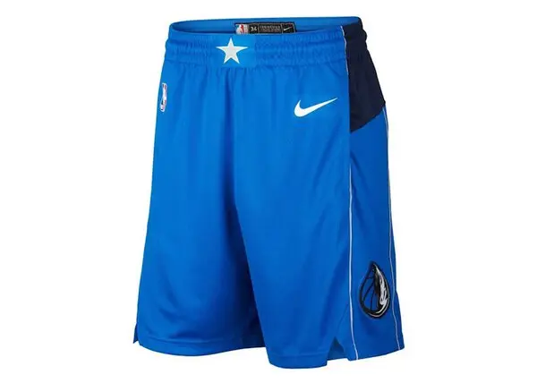 Nike Nba Dallas Mavericks Icon Edition Swingman Drifit Shorts - Blue/white/dark Blue