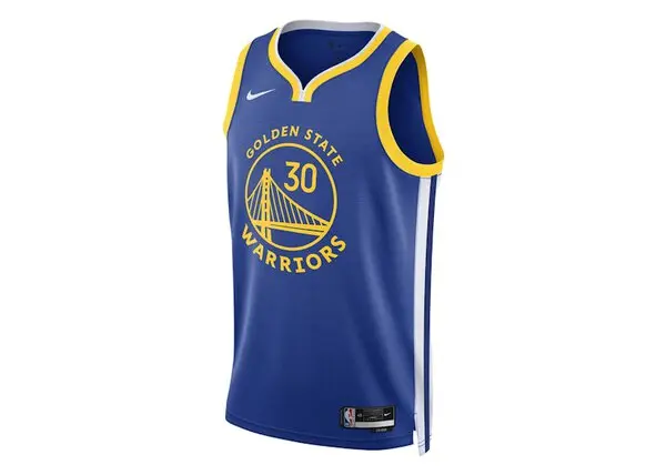 Nike Nba Golden State Warriors Stephen Curry Icon Edition Drifit Jersey - Blue/white/yellow
