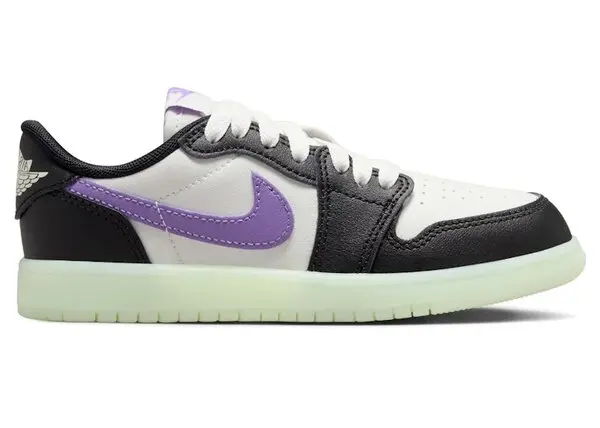 JORDAN 1 Retro Low Og Sneakers - Black/black Raspberry/volt Tint