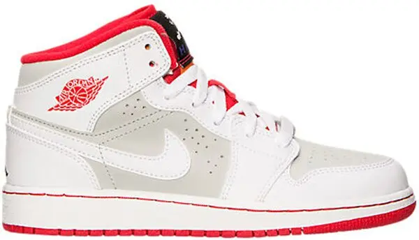 JORDAN 1 Retro Mid Hare - White/true Red/light Silver