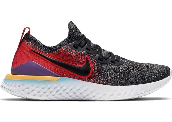Nike Epic React Flyknit 2 Sneakers - Black/hyper Jade/university Red