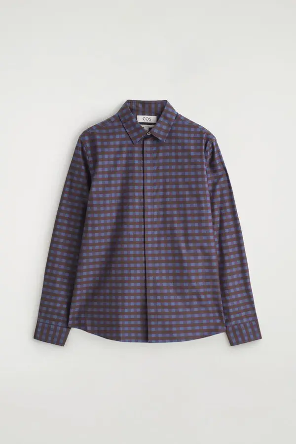 Cos Checked Cotton Shirt - Red