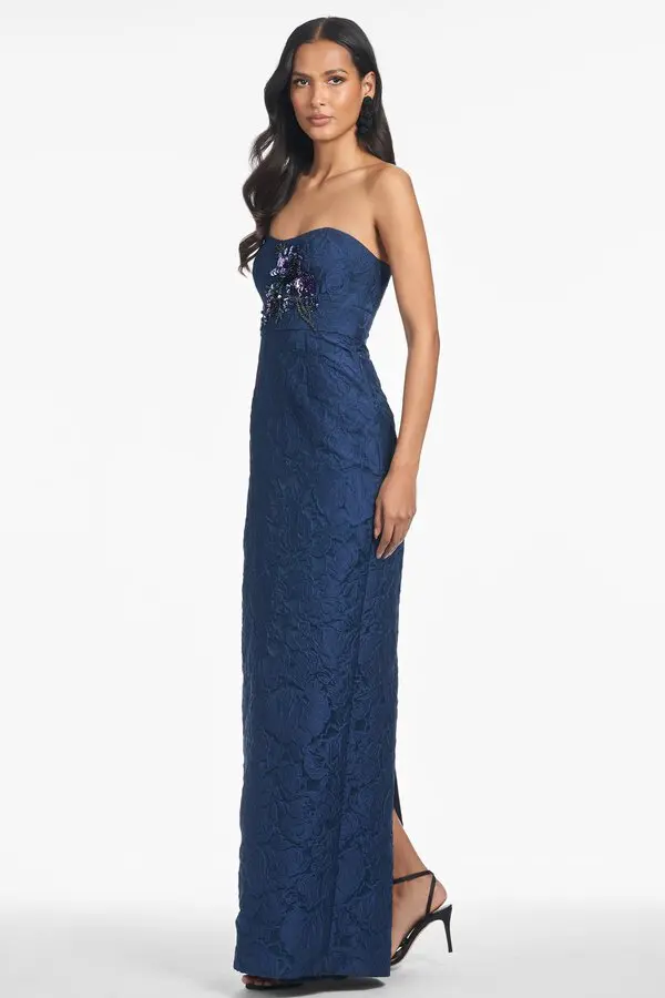 Sachin & Babi Edie Jacquard Gown - Midnight