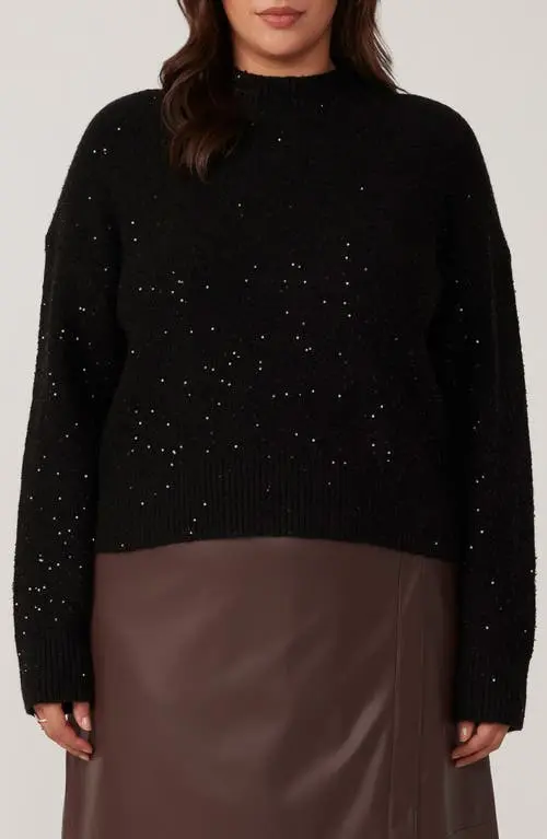 ESTELLE Night Sparkle Sequin Mock Neck Sweater