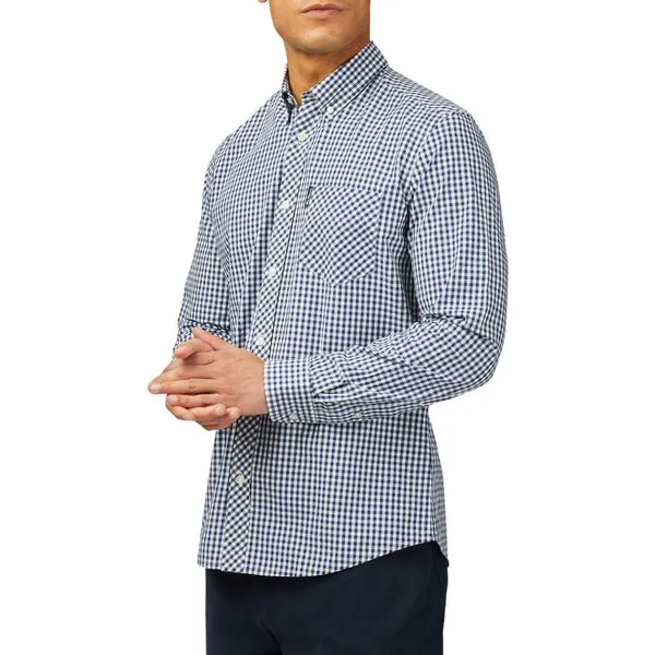 Ben Sherman Signature Gingham Organic Cotton Button-down Shirt - Royal Blue