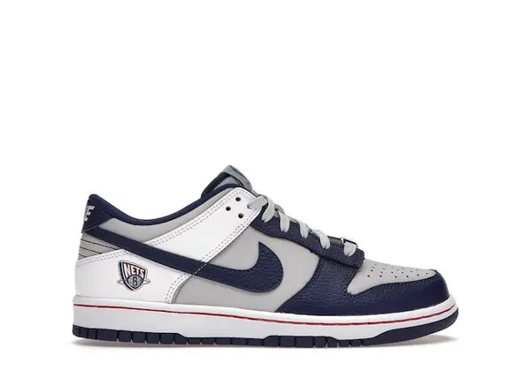 Nike Dunk Low Emb Nba 75th Anniversary Brooklyn Nets Gs - Grey Fog/white/blue Void