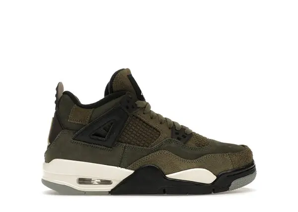JORDAN 4 Retro Se Craft Grade School Sneakers - Medium Olive/pale Vanilla/khaki