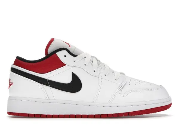 JORDAN 1 Low Sneakers - White/gym Red/black