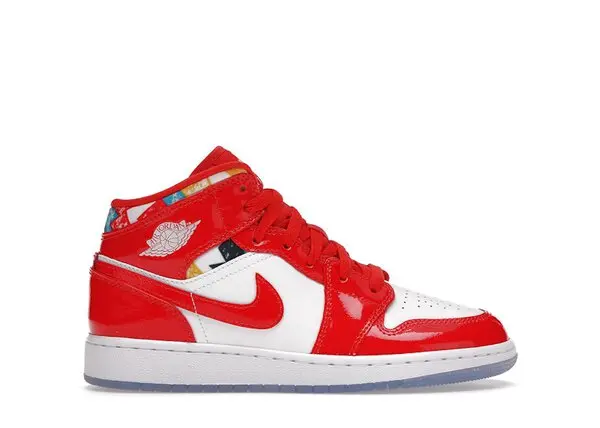 JORDAN 1 Mid Barcelona Sweater - Chile Red/white/pollen