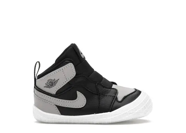 JORDAN 1 Crib Bootie - Black/white/medium Grey