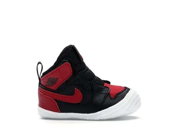 JORDAN 1 Crib Bootie Bred - Black/varsity Red/white