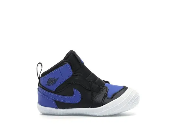 JORDAN 1 Crib Bootie - Black/varsity Royal/white