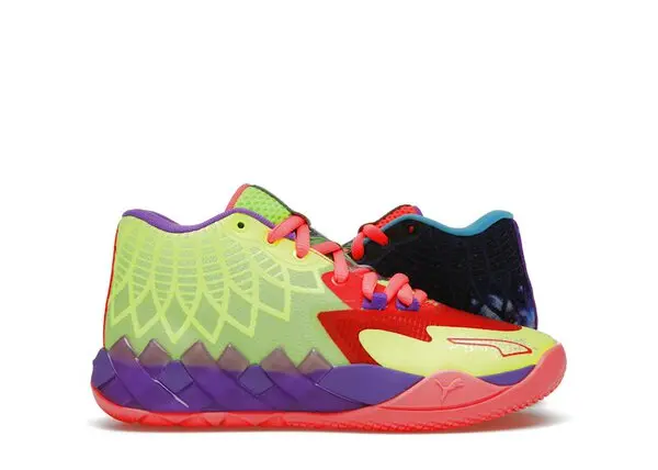 PUMA Lamelo Ball Be You Gs Sneakers - Green Gecko/red Blast